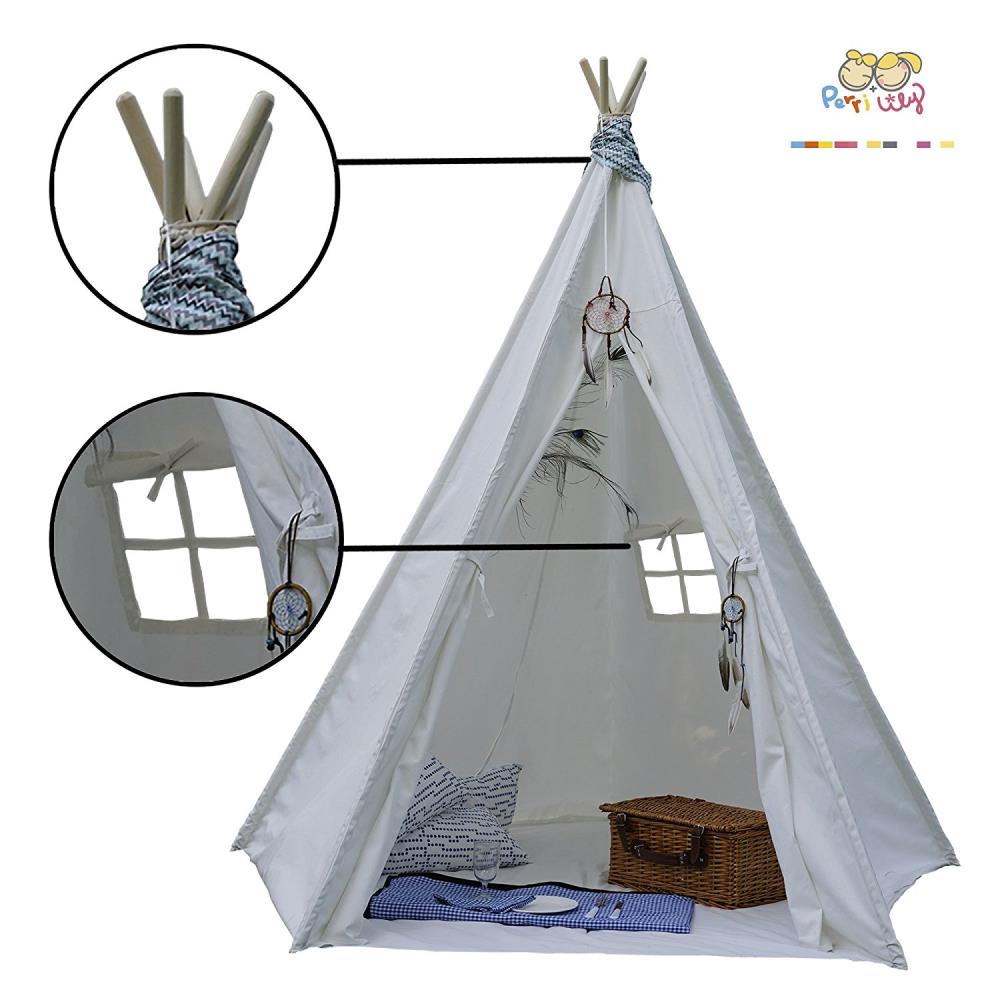 PEP-STEP - ALTITENT - Large White Cotton Canvas Customizable Teepee ...