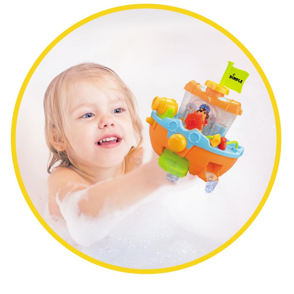 Dimple - RBDC11554 - Wall Mountable Pirate Ship Bath Tub Toy with Water ...