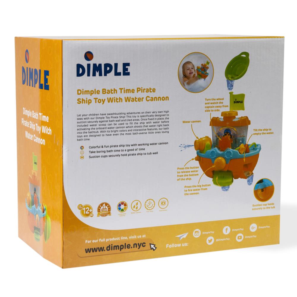 Dimple - RBDC11554 - Wall Mountable Pirate Ship Bath Tub Toy with Water ...