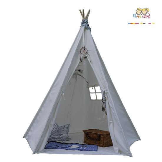 PEP-STEP - ALTITENT - Large White Cotton Canvas Customizable Teepee ...