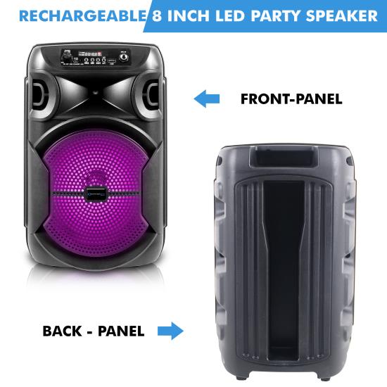 Technical Pro Tpboom8 8 Inch Portable 1000 Watts Bluetooth Speaker